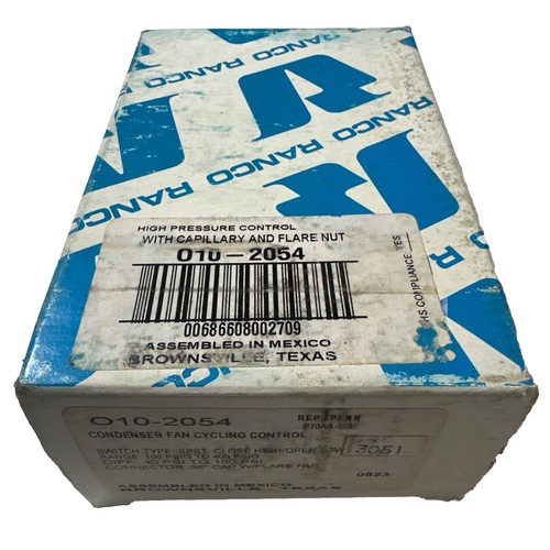 Ranco 010-2054 High Pressure Condenser Fan Cycling Control Switch 100 ...