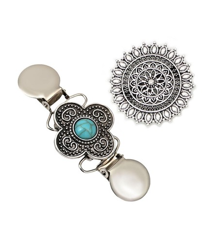 Sweater Clips and Dress Clips, Silver, 2 Count, Modern, Zinc Alloy ...