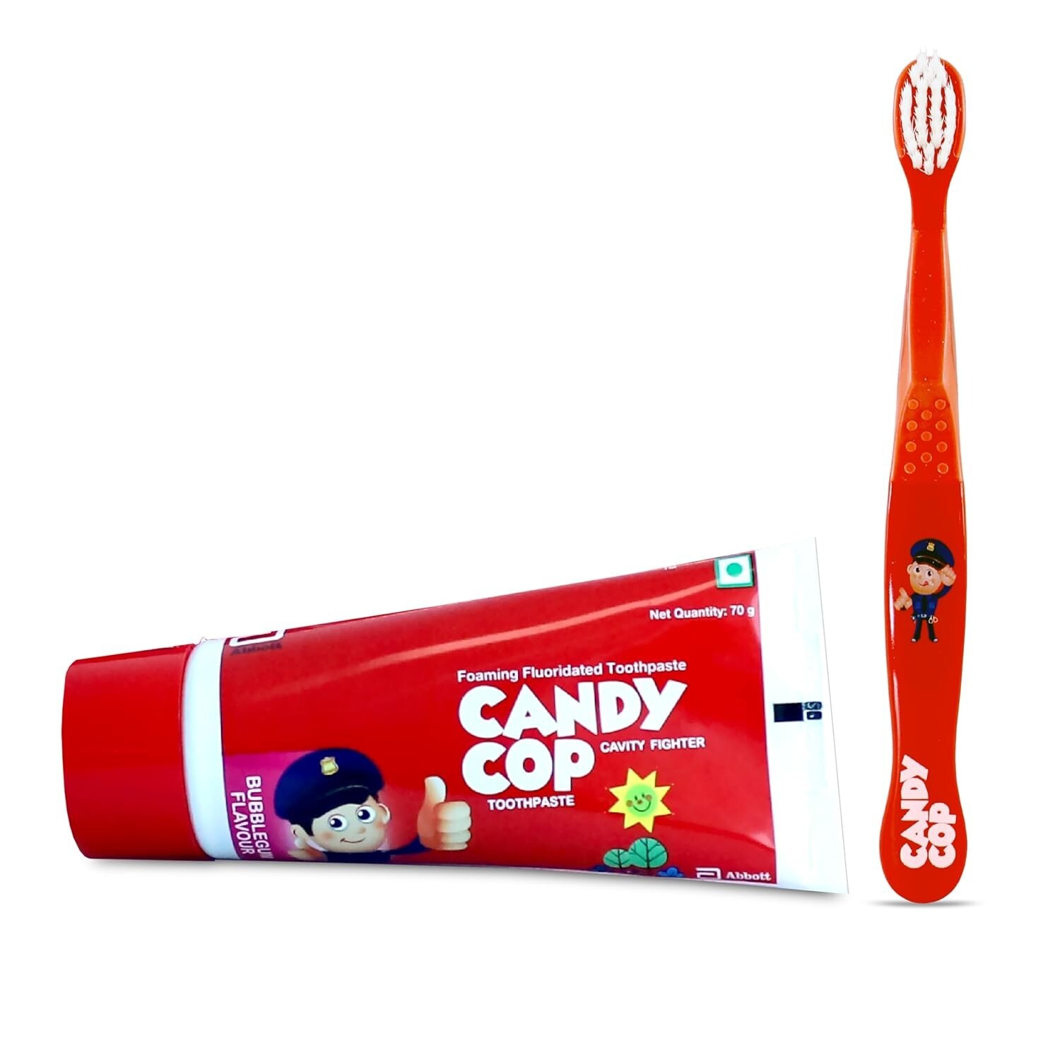 3 x Candy Cop Foaming Toothpaste with Paediatric Toothbrush 3x70=210gm ...