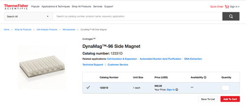 Invitrogen Thermo Fisher DynaMag 96 Side Magnet Well Plate (12331D) for ...
