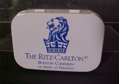 Rare Ritz Carlton Boston Hotel Embossed Crown Lion Tin Container Empty ...