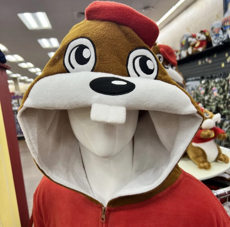 Buc-ee's Beaver Mascot Buc Union Body Suit Costume Pajamas Adult S / M ...