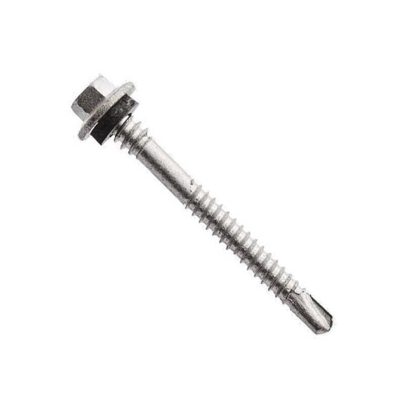 Qty 50 Hex NEO Self Drilling 12g-14 x 80mm Galvanised Screw Tek TOP ...
