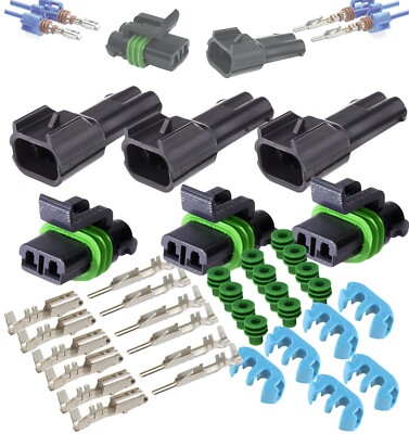 Delphi 2-Way Metri-Pack 280 Series Connector 16 18 AWG Sealed ...