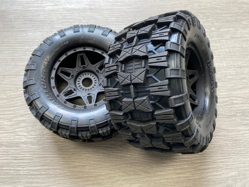 OPEN#10 Powerhobby Raptor MX Belted All Terrain Tires Mounted 17mm ...