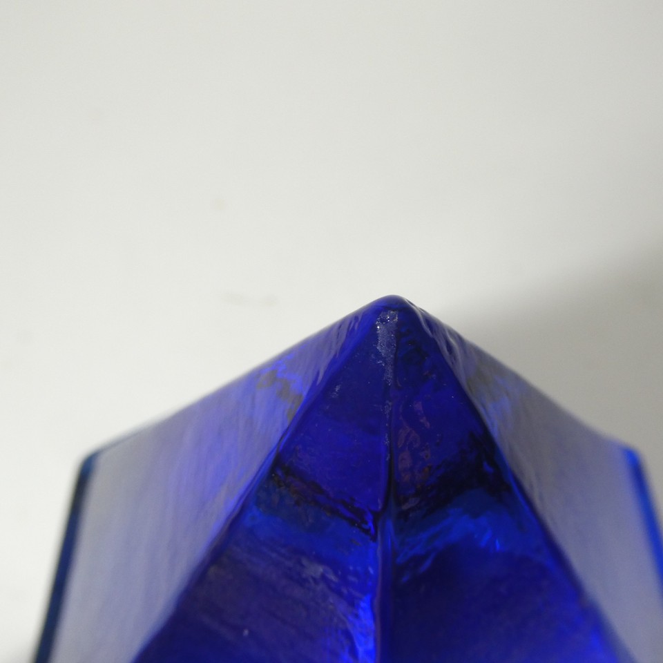 Ship Deck Prism Cobalt Blue Glass Paperweight 4.5" Tall Vintage Hexagon ...