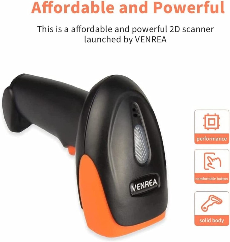 1D/2D USB Wired Barcode Scanner Handheld QR Code Reader for PC Windows ...