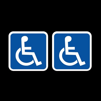 2 x Disabled Car Stickers 100x100mm Blue Badge Mobility Decal Vinyl ...