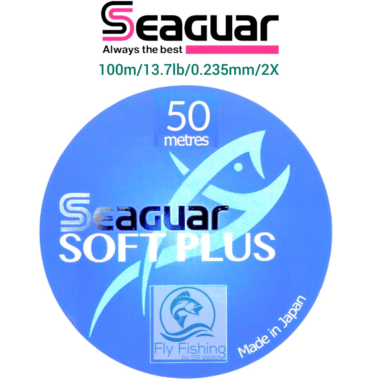 Seaguar SOFT PLUS Fluorocarbon 100 Metre Fly Fishing LEADER Tippet ...