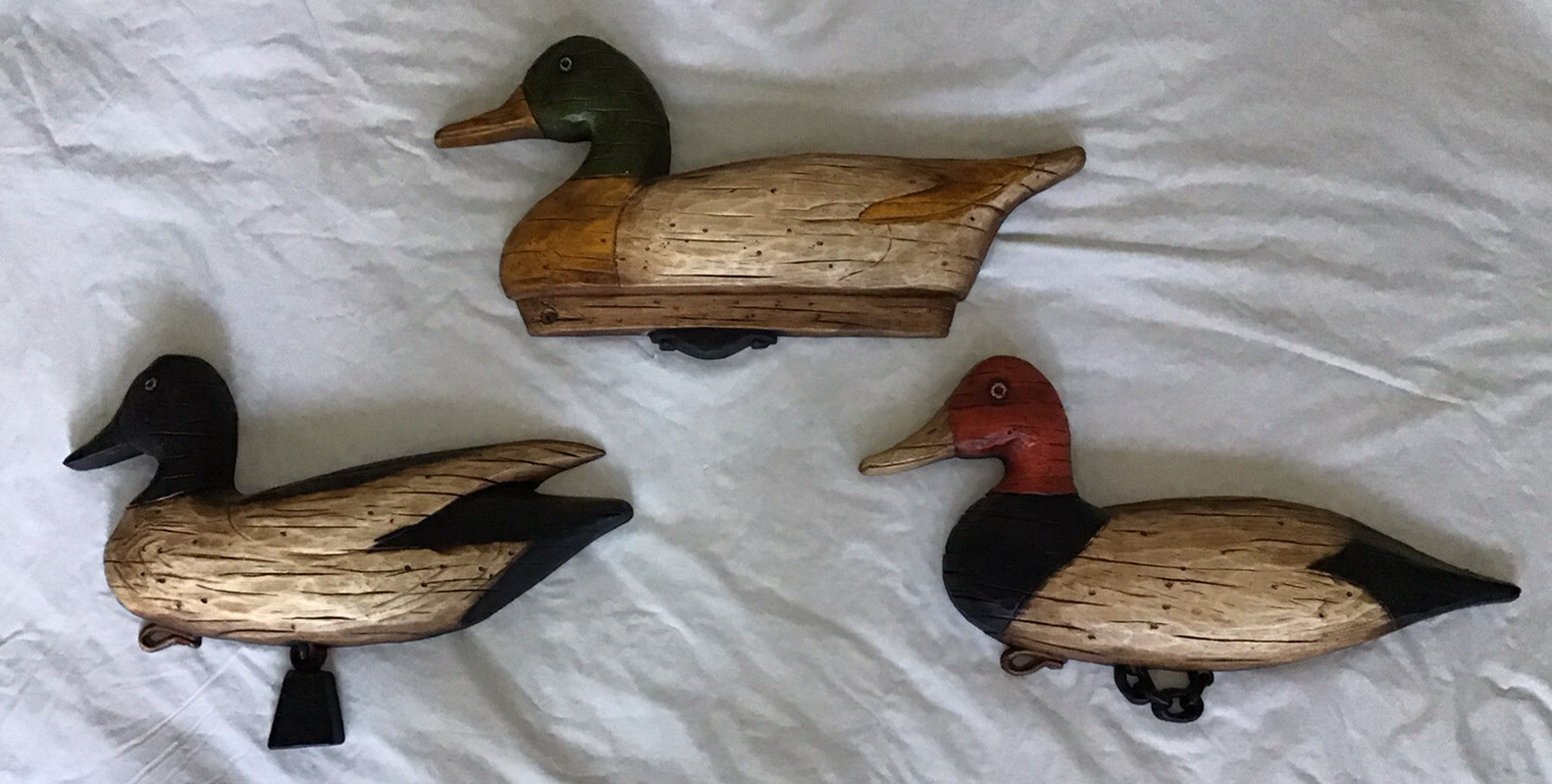 SYROCO 1966 DUCK DECOY SET OF 3 WALL HANGING PLAQUES WALL ART VINTAGE ...