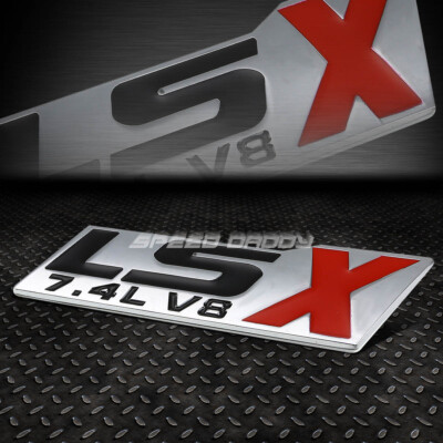 FOR 7.4 CHEVY/GM LSX LS V8 METAL BUMPER TRUNK GRILL EMBLEM DECAL ...