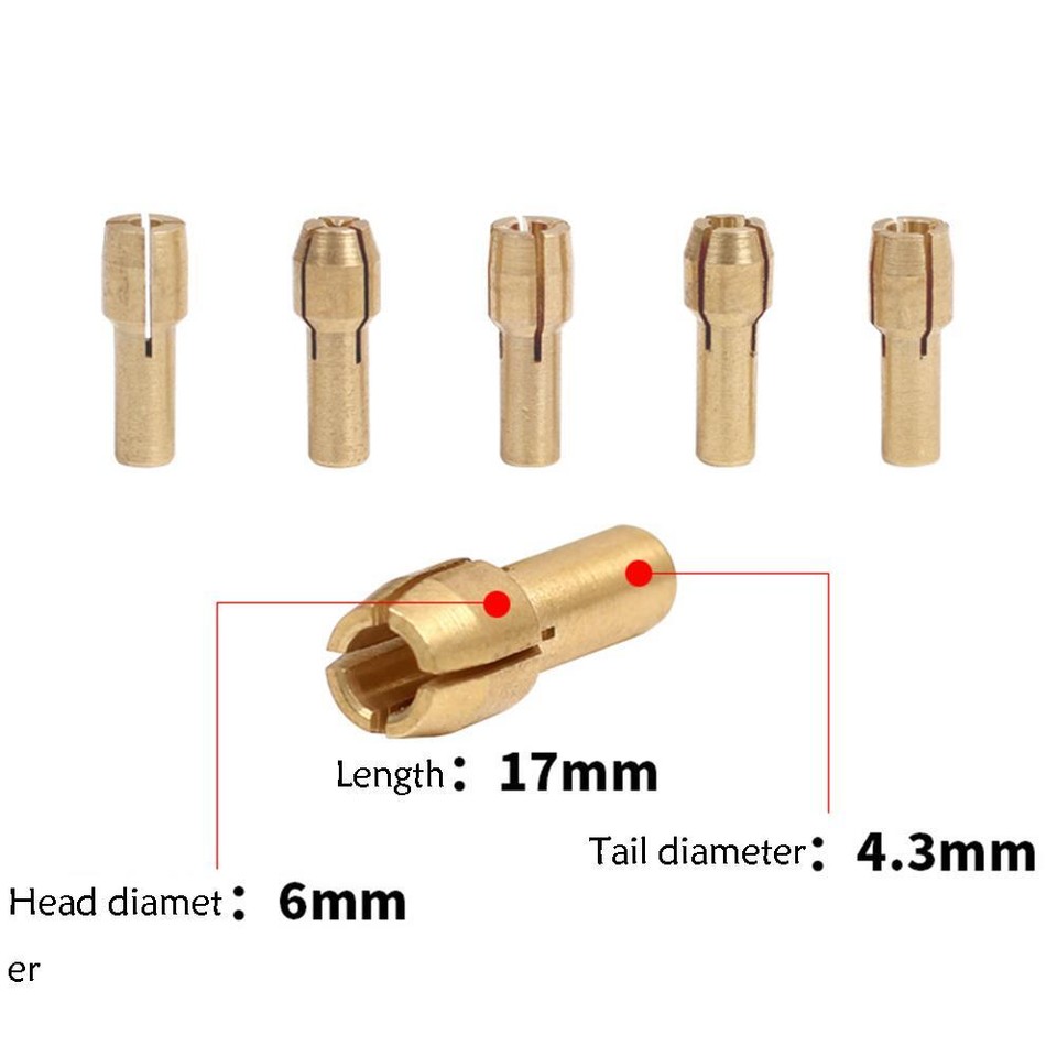 10pcs Mini Brass Collets Chucks Practical for Twist Drill Motor Shaft ...