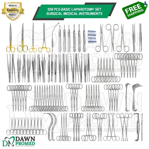 108 Pcs Basic Laparotomy Instruments Medical Surgical Abdominal Set German Grade | eBay