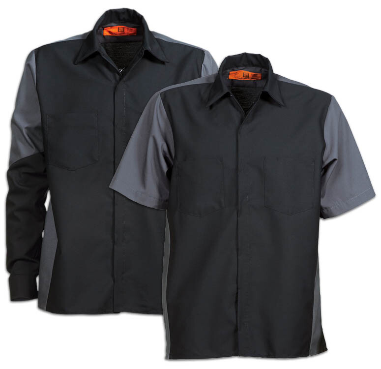 Mechanic Work Shirts Two Tone Motorsport 2 Pocket Industrial Uniform ...