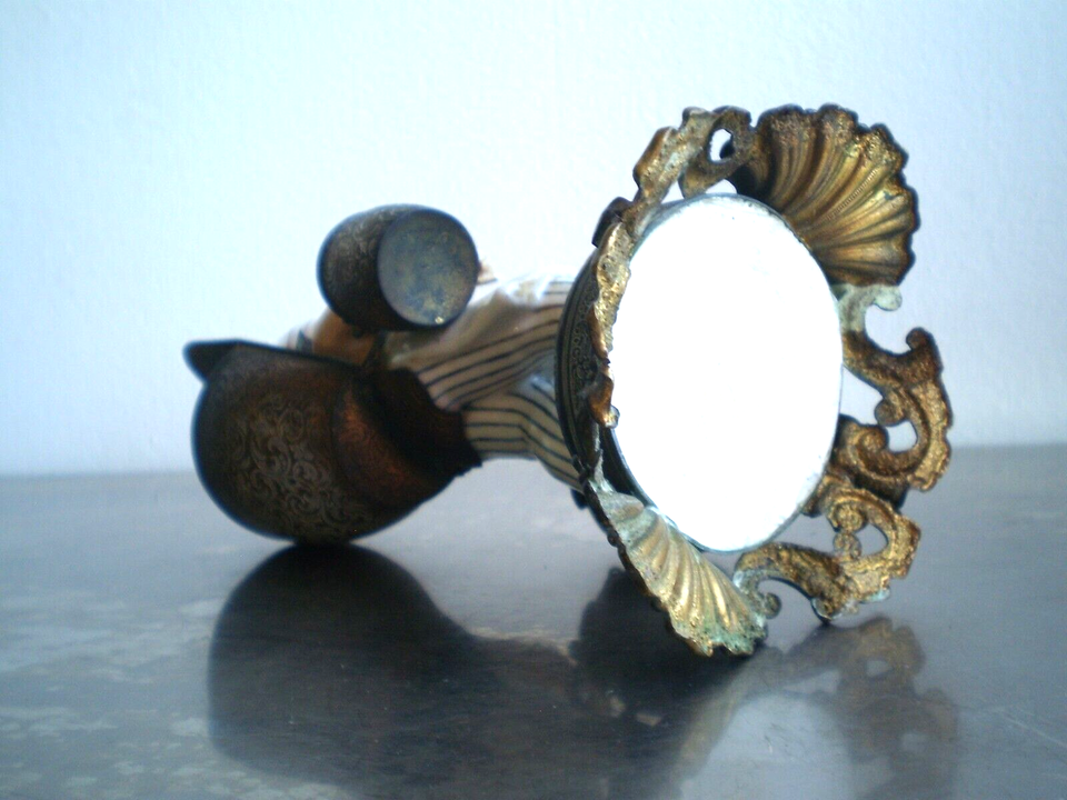 Ancient Porcelain And Copper Figurine Statue 19th Century Water Carrier ...