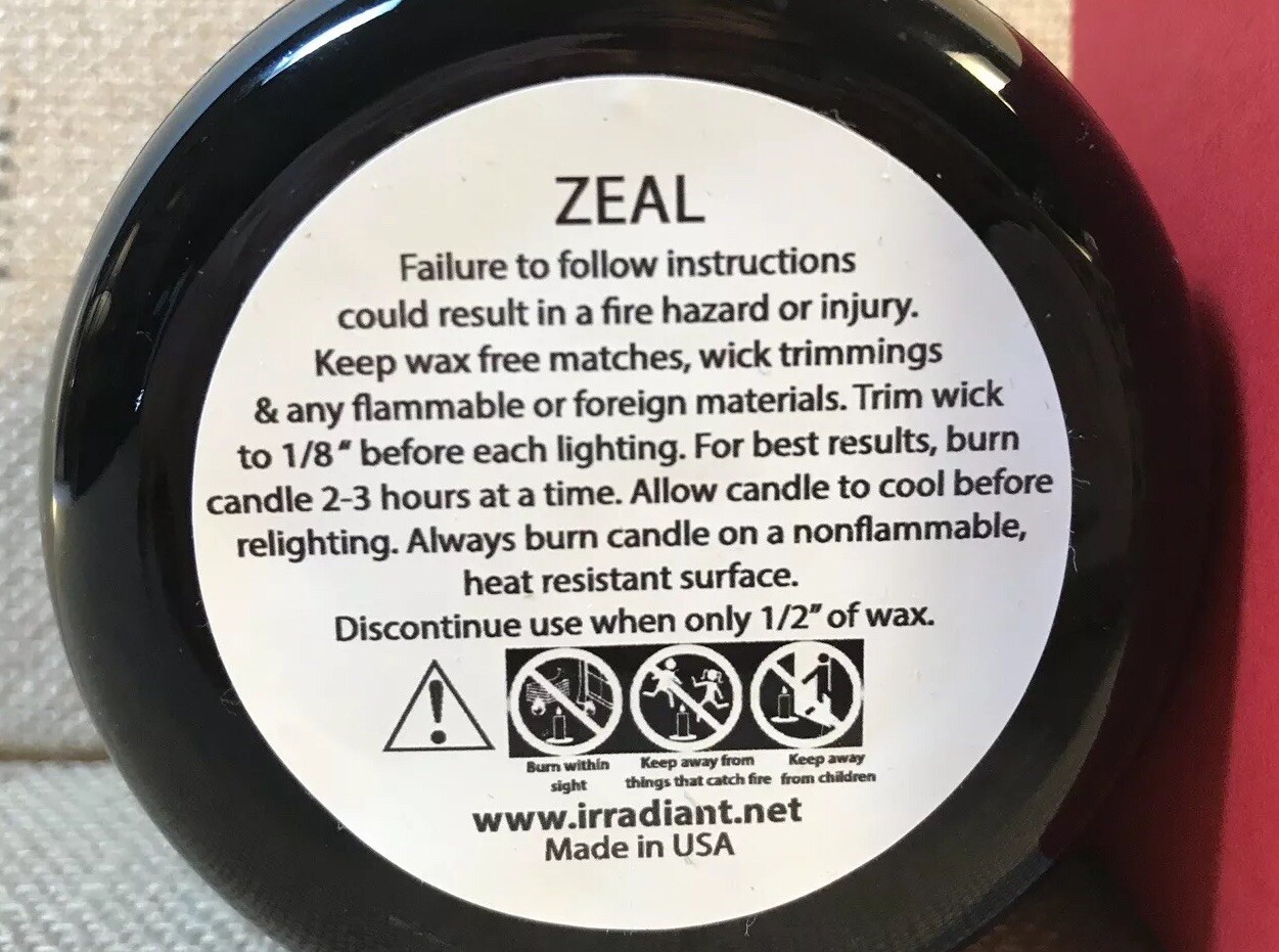 Irradiant By Fade Away Soy Candle Shine Brightly Zeal Hand Poured Red ...