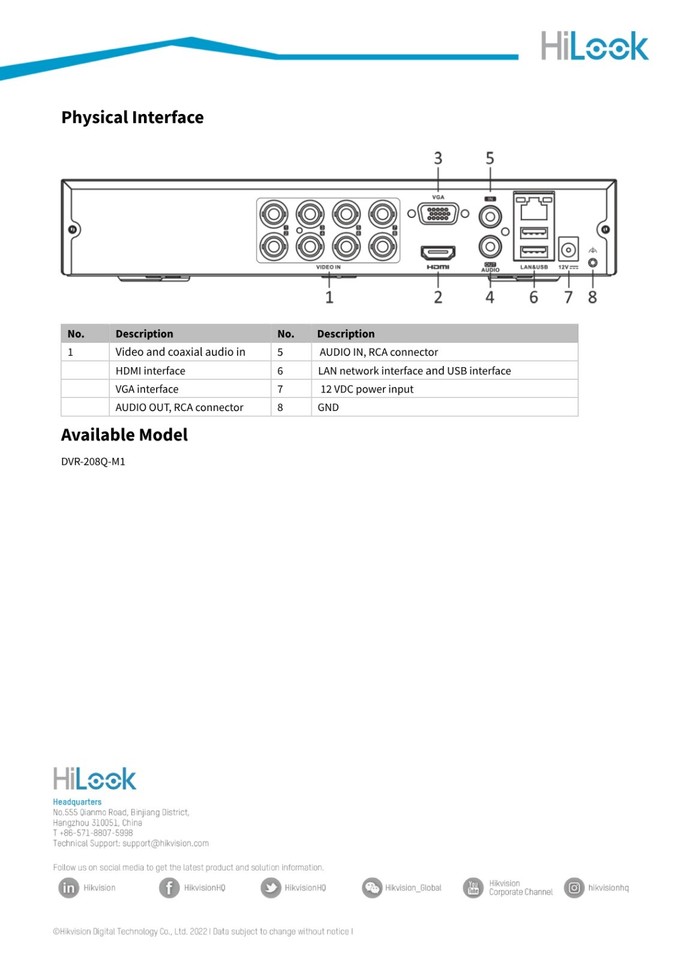 HIKVISION HILOOK 5MP DVR SECURITY CCTV SYSTEM DIGITAL VIDEO RECORDER ...