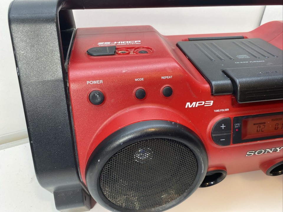 Sony ZS-H10CP Heavy Duty Water Resistant Portable Boombox Stereo CD ...