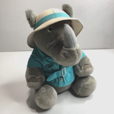 Dakin Fun Farm Rhino Gray Blue Plush Safari 14 Inch 1987 Vintage | eBay