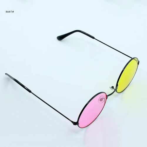 Vintage round Frame Sunglasses for Cosplay Taking Photo Tool Mixed ...