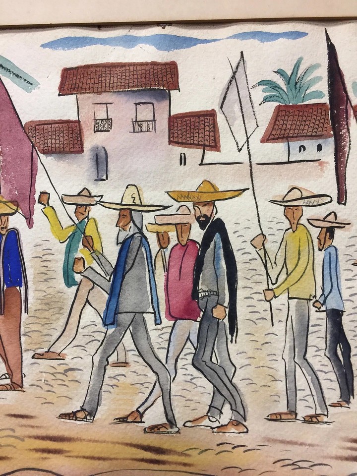 Earl Miller(African-Am.) Watercolor Painting "Prelude to Revolution ...
