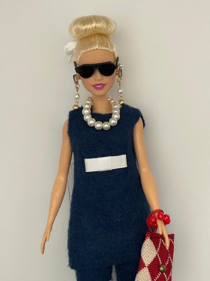 Barbie doll Asian with luxury designed handmade blue clothes fashion ...