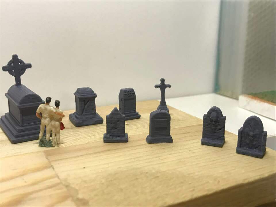 Ho 1/87 Scale Tombstone Set For Cemetery Graveyard Diorama (18pcs) | eBay