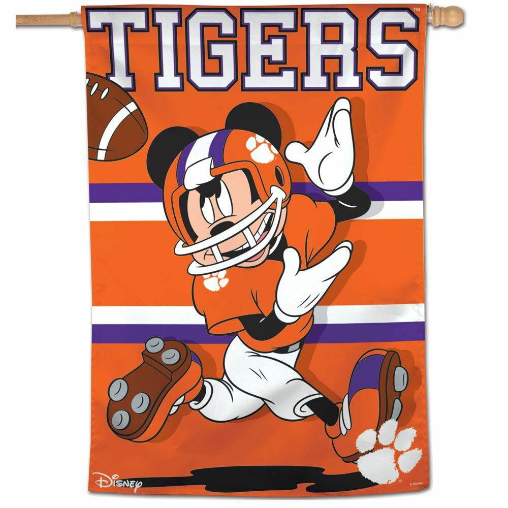 CLEMSON TIGERS MICKEY MOUSE DISNEY 28"X40" BANNER VERTICAL FLAG ...