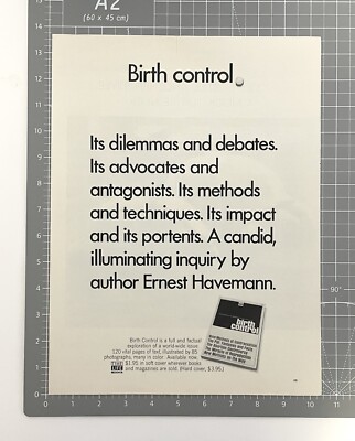 Vintage Birth Control Pill 1967 Print Ad Time Life Books 60’s ...