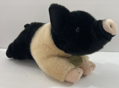 Miyoni Black & Beige Pig Piglet plush 11"L Aurora | eBay