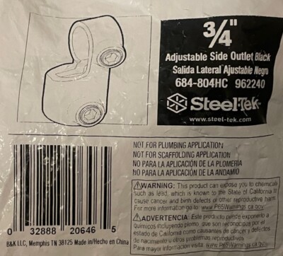 SteelTek 3/4-inch Adjustable Side Outlet for Structural Pipe - Black ...