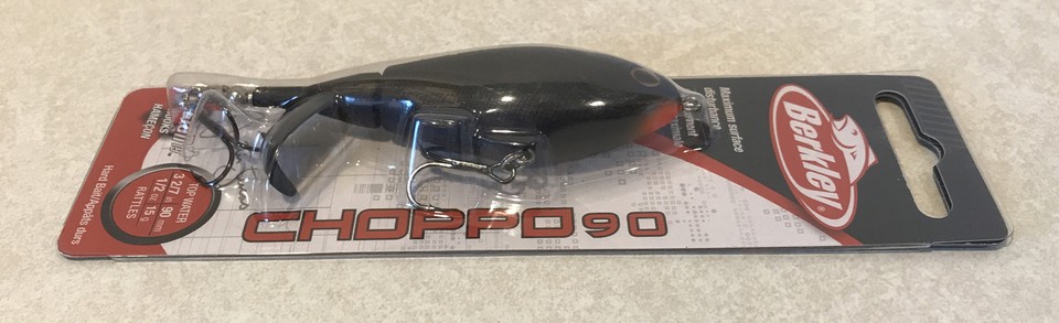 Berkley Choppo 90 Topwater Popper Hard Bait 3-2/7” MAVERICK BLACK 1/2oz ...