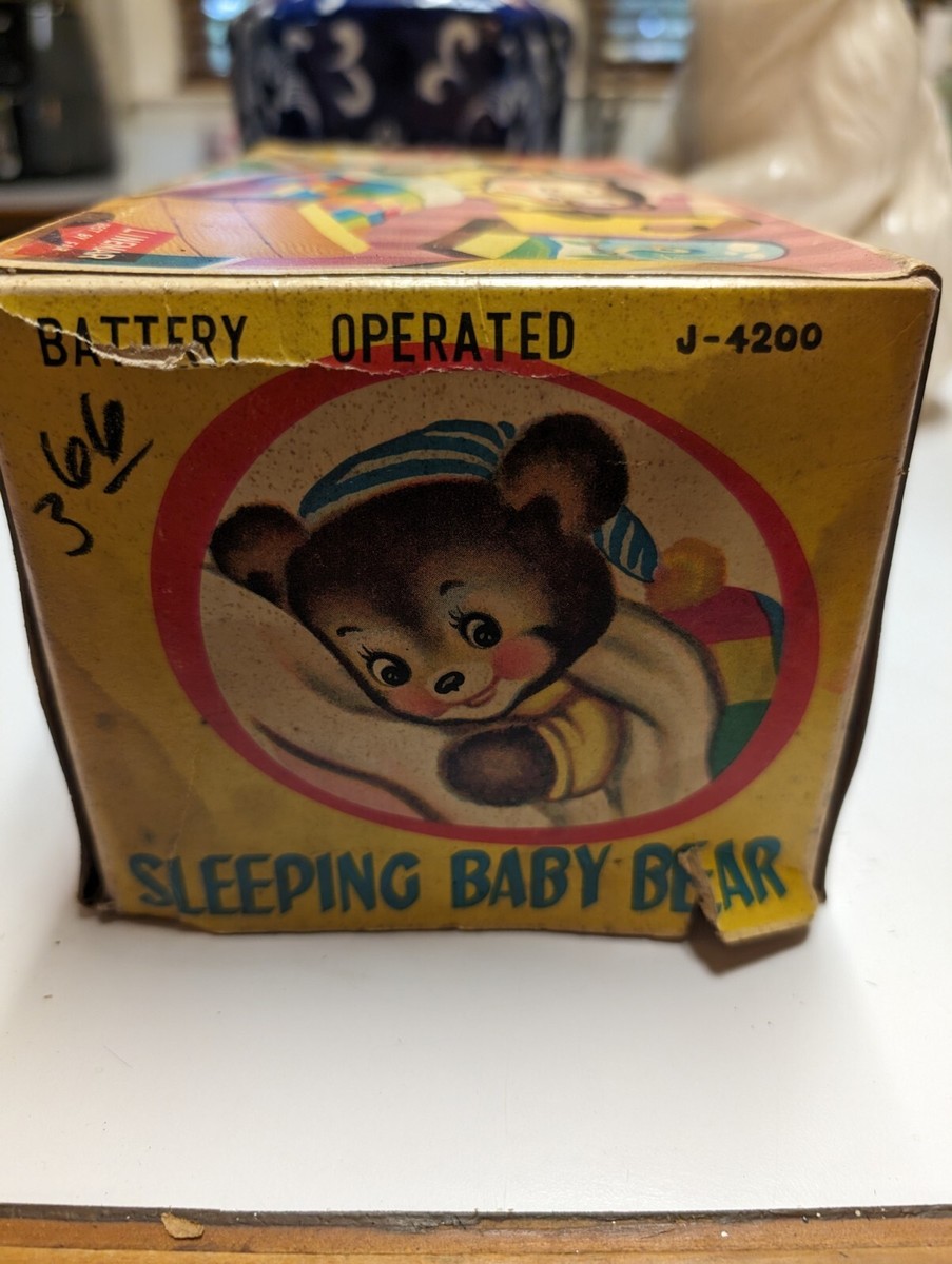 SLEEPING BABY BEAR 1950's JAPAN by LINEMAR Co. VG / with SLEEPING BABY BEAR 1950's JAPAN by LINEMAR Co. VG / with