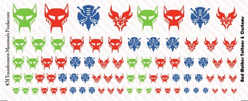 Maximals Predacons Inspired logos Waterslide Decals for action figures ...