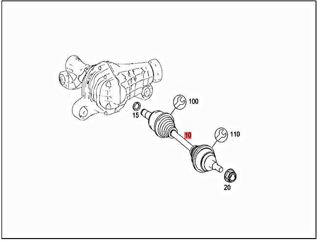 Genuine MERCEDES W164 X164 GL-CLASS X164 Drive shaft 1643301901 | eBay