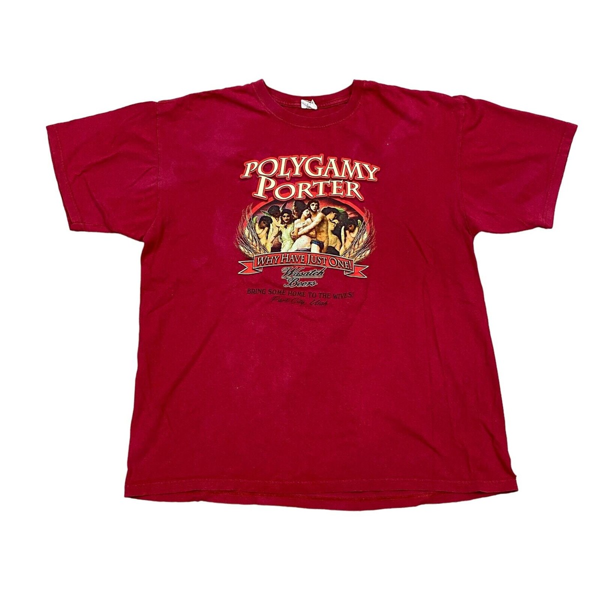 Wasatch Tattoos Polygamy Porter Y2K Wasatch Beers T Shirt Men's XL