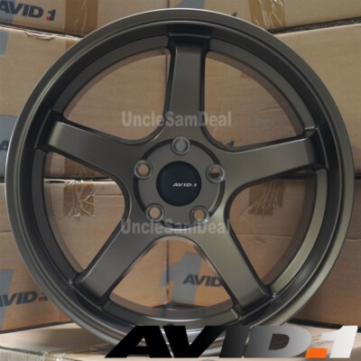 18" 18x9.5 5x114.3 +35 OFFSET AVID.1 AV-28 MATTE BRONZE 5 SPOKE SPORT ...
