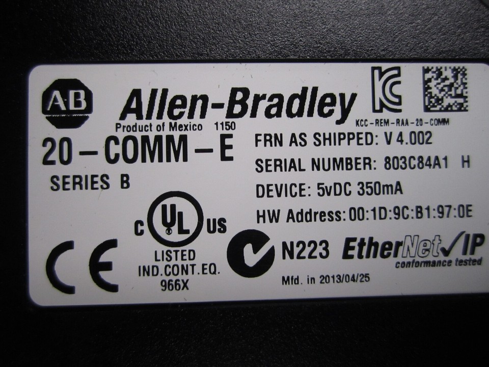 20-750-20COMM WITH 20-COMM-E NEW ALLEN BRADLEY BASE COMMUNICATION ...