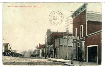1909 - Main St., Looking South, Miles IA, an E. C. Kroop Postcard | eBay