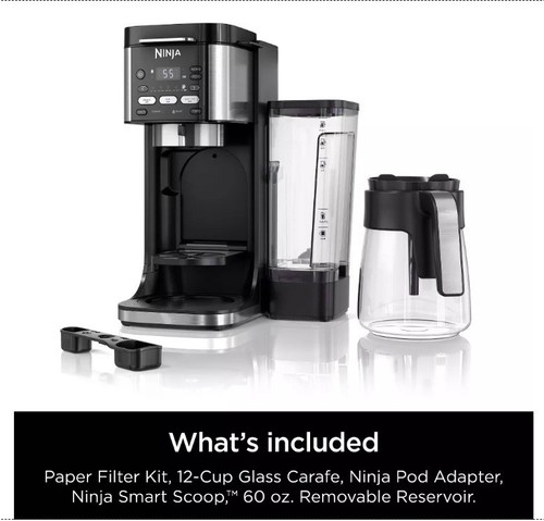 Ninja Drip Coffee Maker DualBrew Pro Hot & Iced Coffee Machine- Black ...