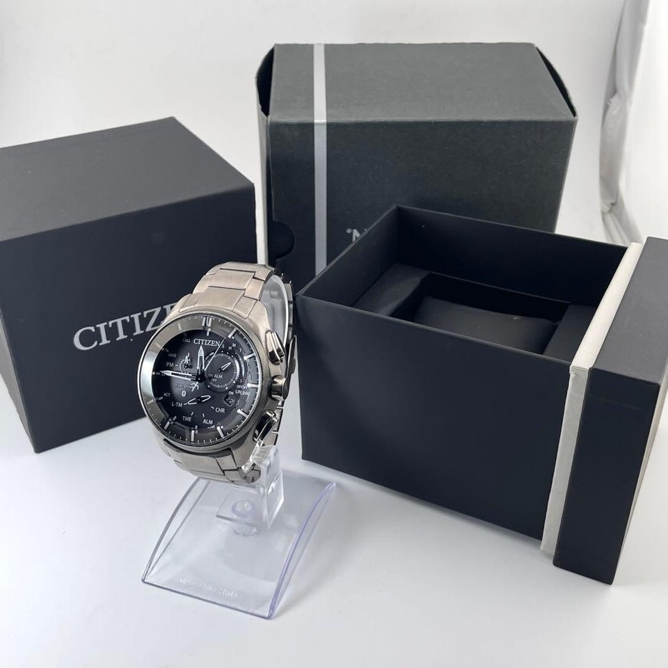 Citizen Eco-Drive W770-S115043 Quartz Titanium 48mm Black Silver Dial ...