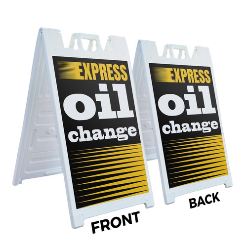 Express Oil Change Heavy Duty A-Frame Sidewalk Sign Quick Auto ...
