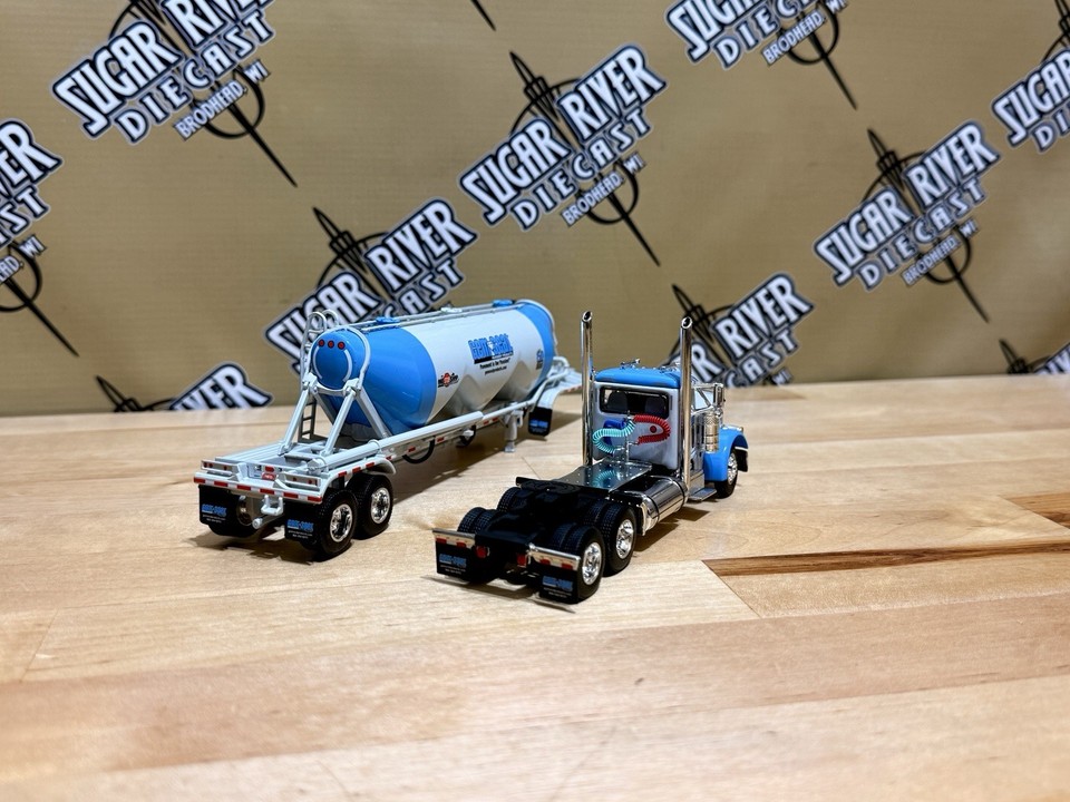 Dcp 1/64 Peterbilt Day cab and 3 Bay Pneumatic Trailer Semi Truck Farm ...