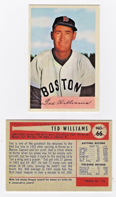 1954 TED WILLIAMS LAST MAN TO HIT .400 RED SOX Hobby Card | eBay