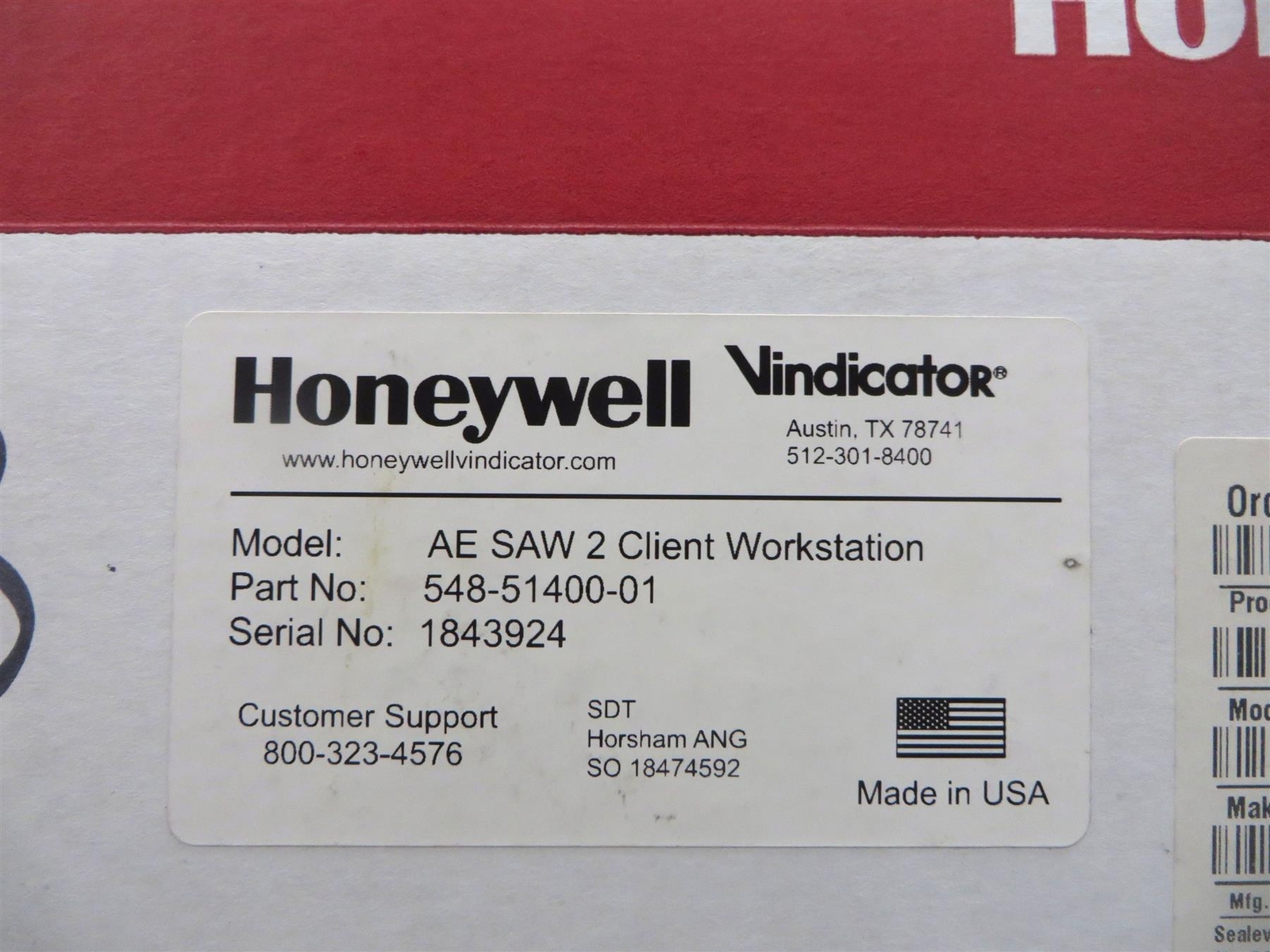 Honeywell Vindicator AE SAW 2 Client Workstation 548-51400-01 Core i7 ...