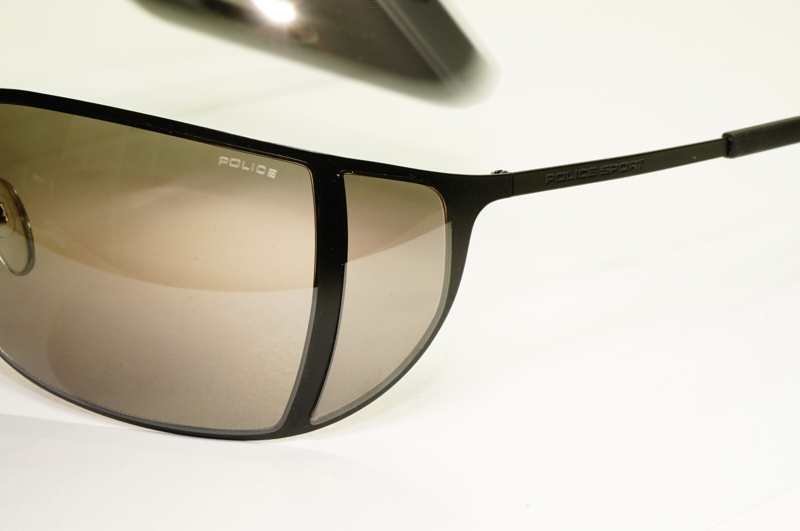 Police Sunglasses Side Window Black Brown Wrap Designer Mens SPL 533G ...