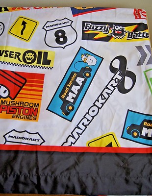 Nintendo Super Mario Kart 8 Twin Flat Sheet Racing Road Signs Fabric ...