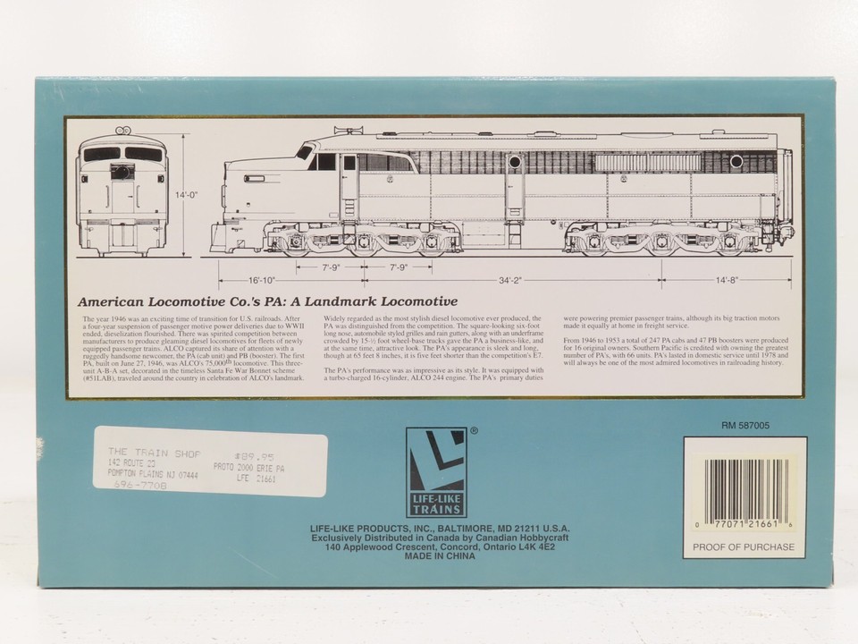 Proto 2000 21661 HO Erie PA Diesel Loco #857 LN | eBay