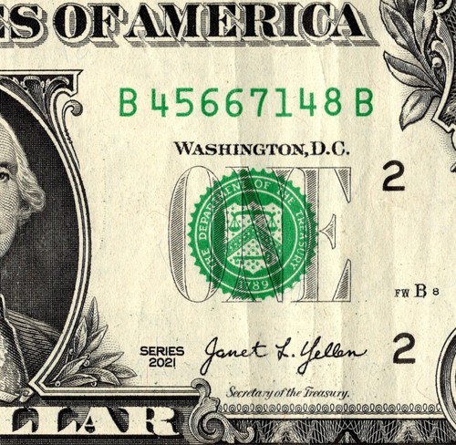 Four Digit Ladder Fancy Serial Number One Dollar Bill B45667148B | eBay