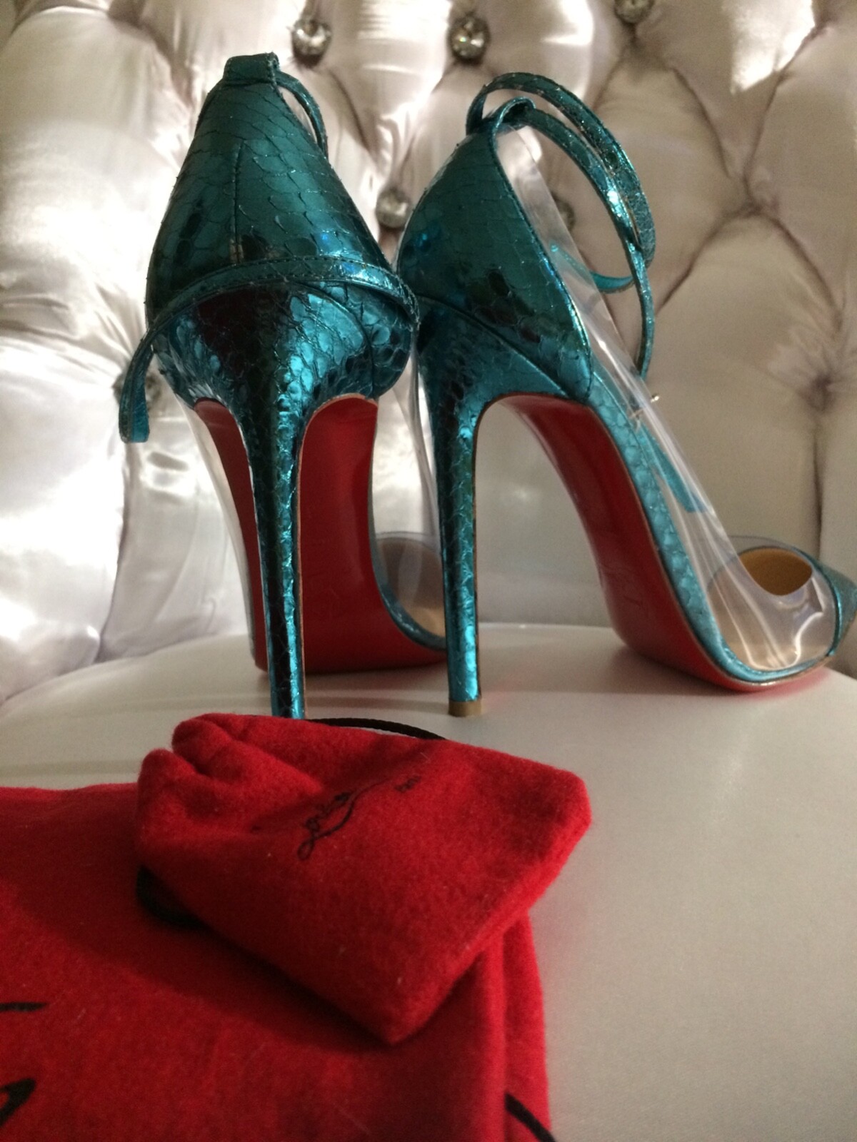 B/N - Christian Louboutin Un Bout 120 Ayers Laminato/PVC High Heel ...